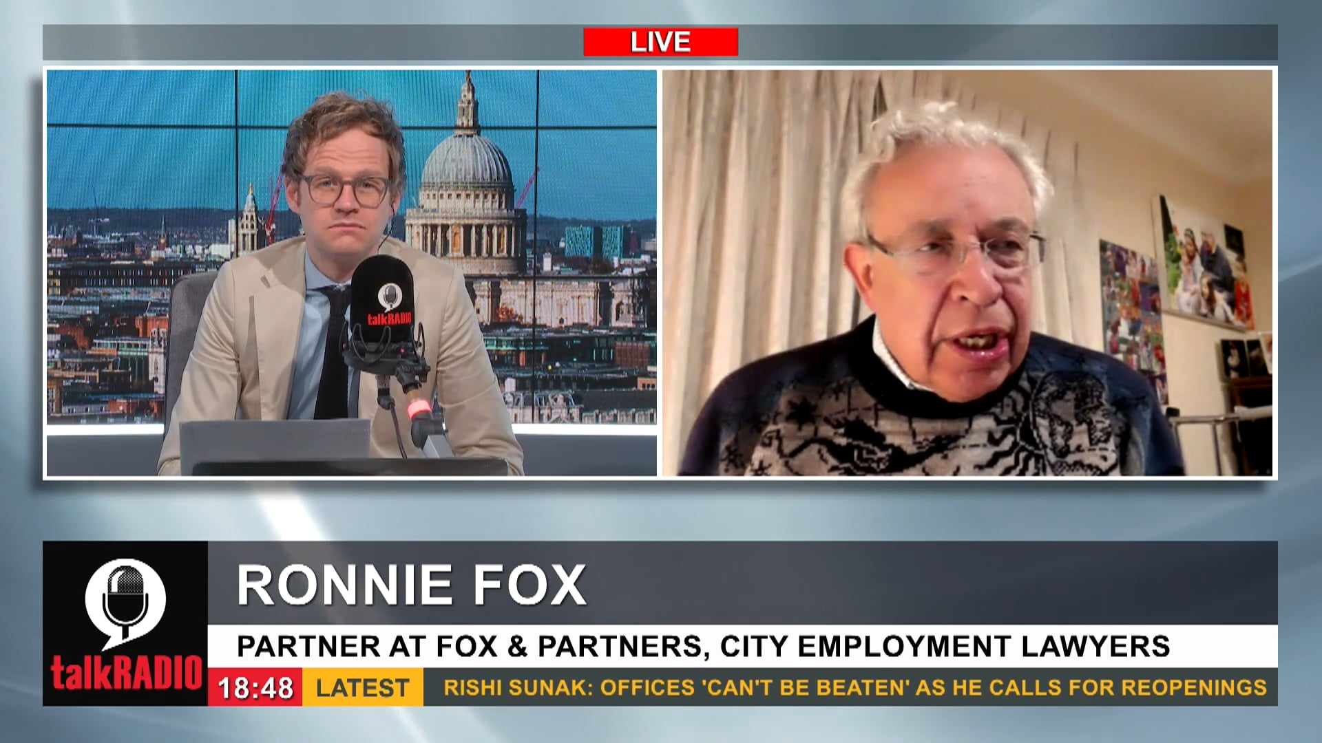 Ronnie Fox appears on TalkRADIO about the Asda decision for employees ...